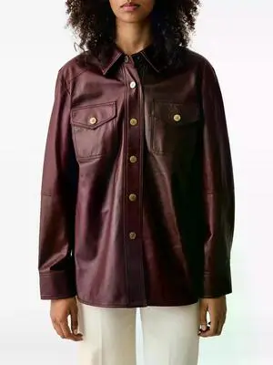 Luisa Spagnoli Sarmoneta Button-up Leather Jacket