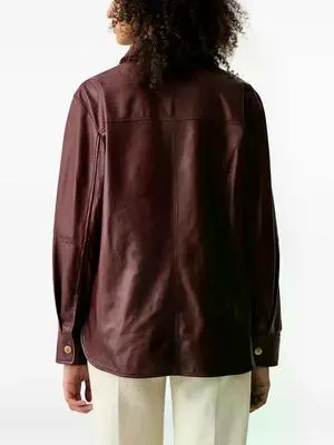 Luisa Spagnoli Sarmoneta Button-up Leather Jacket