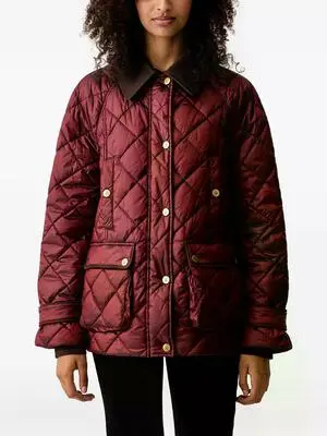 Luisa Spagnoli Quilted Corduroy-collar Jacket - Red