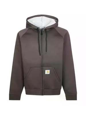 Carhartt Work In Progress Logo-patch Zip-up Hoodie - Brown