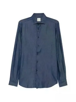 XACUS Spread-collar Denim Shirt - Blue