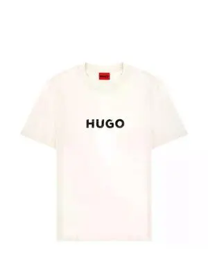 Hugo Logo-print Cotton T-shirt - Neutrals