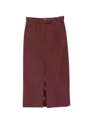 Brunello Cucinelli Front-slit Midi Skirt