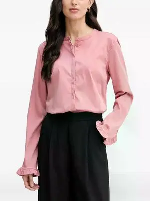 MOS MOSH Mmmattie Ruffle-cuff Collarless Shirt - Pink