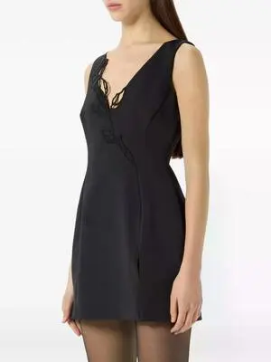 Blumarine Rose-embroidered Sleeveless Mini Dress