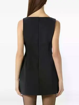 Blumarine Rose-embroidered Sleeveless Mini Dress