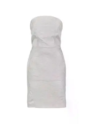 Vintage Strapless Mini Dress - Silver