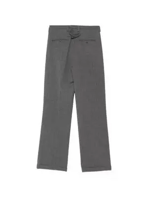 Seventy Button-detail Straight-leg Trousers - Grey