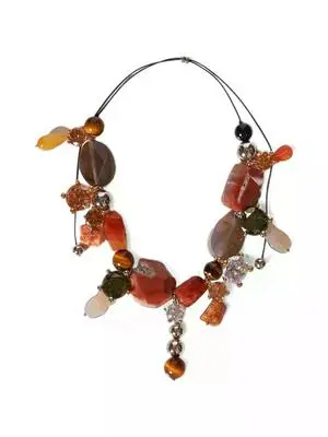 PANCONESI Ascolto Stone-embellished Necklace - Brown