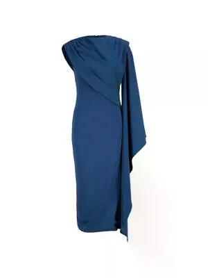 Roland Mouret Asymmetric Caped Midi Dress