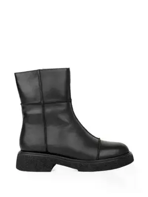 SERGIO MORETTI FIRENZE Leather Ankle Boots - Black