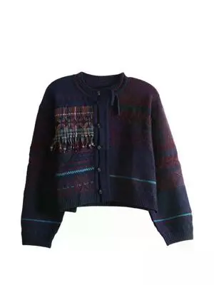 Y’s Fringe-detail Cardigan - Blue