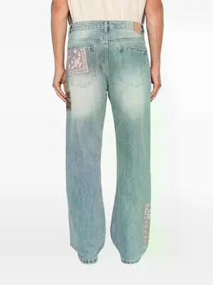 FOUND Patchwork Paint-splatter Jeans