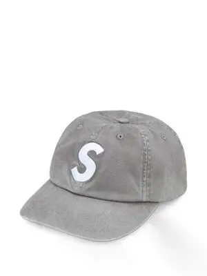 Supreme S Logo Washed-canvas Baseball Cap Grey