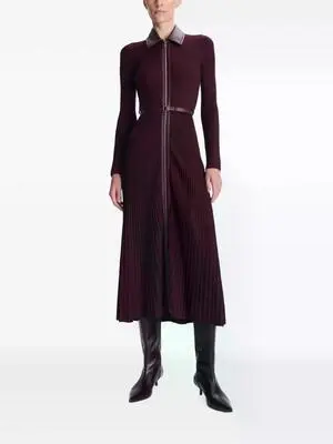 Simkhai Ismelle Belted Ribbed-knit Midi Dress