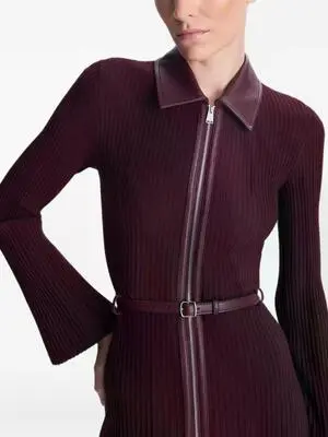 Simkhai Ismelle Belted Ribbed-knit Midi Dress