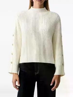 TWINSET Ribbed-knit Button-detail Sweater