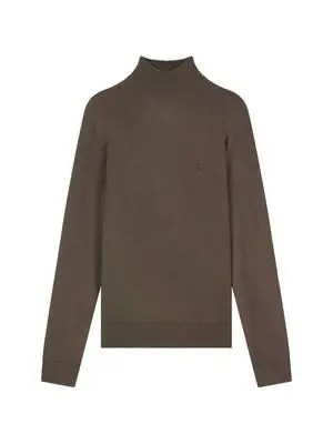 Giorgio Armani Logo-embroidered High-neck Sweater - Brown