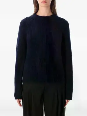 LISA YANG Ribbed-knit Raglan-sleeve Sweater - Blue