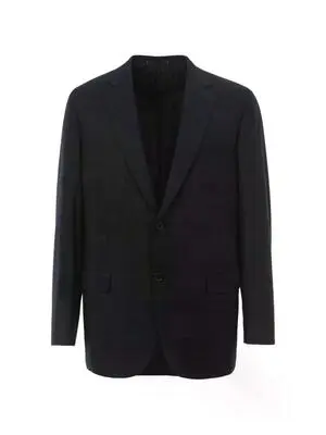 Brioni Check Wool Blazer - Blue