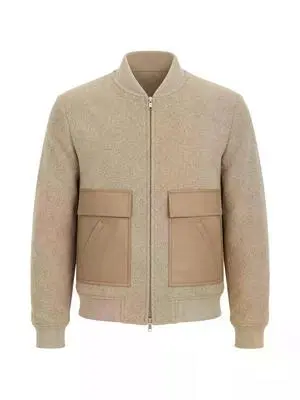 ROBERTO PEPE LUXURY Felted Leather-detail Jacket