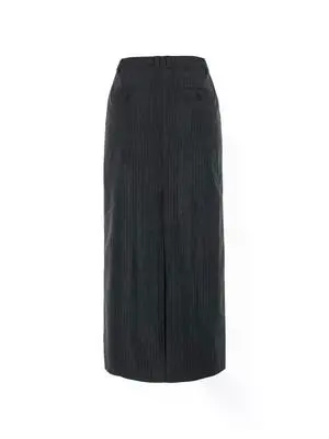 DUNST Pinstripe-pattern Slit Maxi Skirt