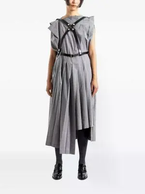 Junya Watanabe Leated Asymmetric Harness-detail Midi Dress