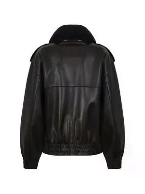 P.a.r.o.s.h Shearling-collar Leather Jacket