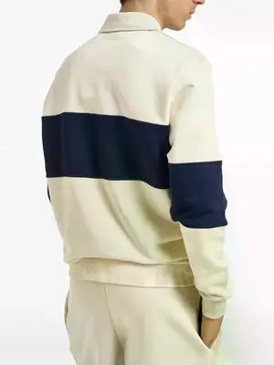 LES DEUX Logo-embroidered Colour-block Sweatshirt - White