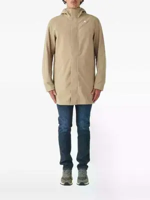 K-WAY Marlyn Hooded Logo-print Coat - Neutrals