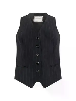 Tagliatore Pinstripe-pattern Sleeveless Waistcoat - Grey