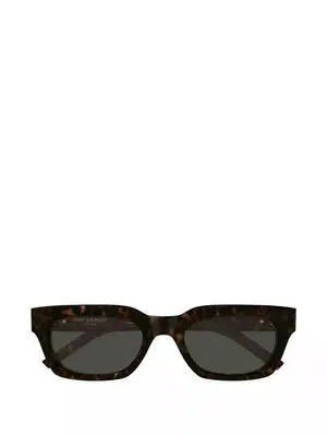 Saint Laurent Tortoiseshell-effect Rectangle-frame Sunglasses - Brown