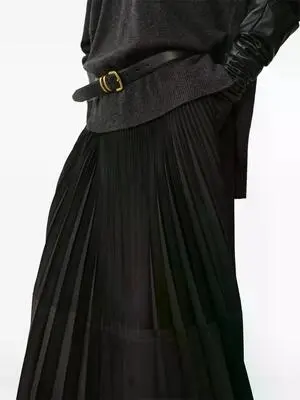 LESS High-waisted Pleated Maxi Skirt