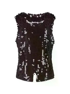 P.a.r.o.s.h Sequin-embellished Front-tie Blouse