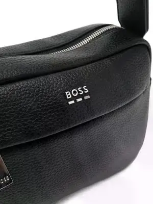 BOSS Ray Grained-effect Logo-plaque Messenger Bag