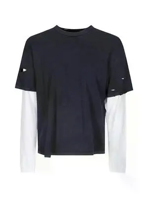 STOCKHOLM SURFBOARD CLUB Layered Distressed T-shirt - Black