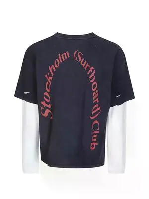 STOCKHOLM SURFBOARD CLUB Layered Distressed T-shirt