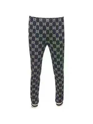Gucci Monogram Jacquard Knit Track Pants - Blue