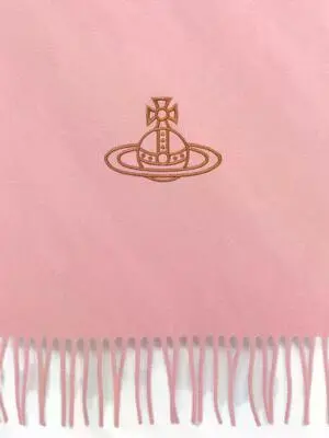 VIVIENNE WESTWOOD Orb-embroidered Fringed Scarf