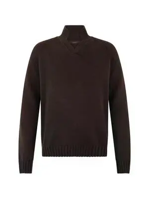 SLOWEAR Raglan-sleeve High-neck Sweater - Brown