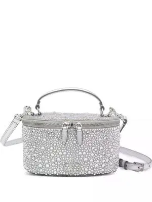 Valentino Garavani Vlogo Signature Crystal-embellished Crossbody Bag - Silver