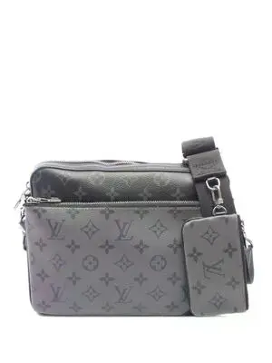 LOUIS VUITTON 2010s Trio Messenger Monogram Eclipse Messenger Bag - Grey