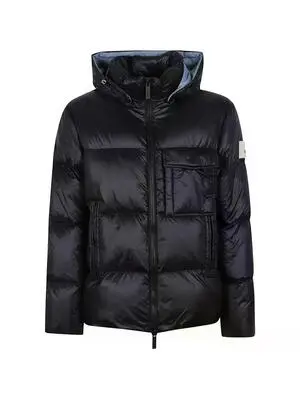AFTER/LABEL Quilted Hooded Coat - Black