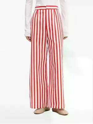 NEVER FULLY DRESSED Striped Banana-embroidered Trousers