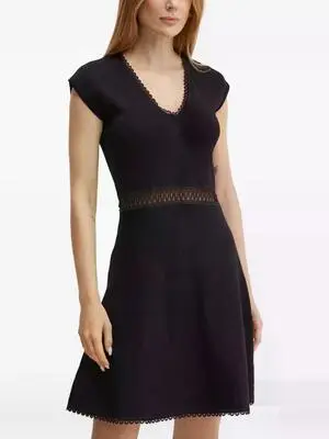 MORGAN Lace-trim V-neck Mini Dress
