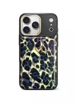 VELANTE Leopard-print Leather Iphone 17 Pro Phone Case