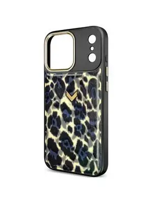 VELANTE Leopard-print Leather Iphone 17 Pro Phone Case