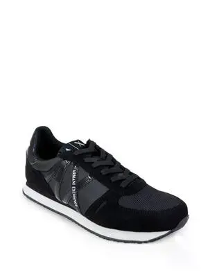 Armani Exchange Logo-patch Sneakers - Black