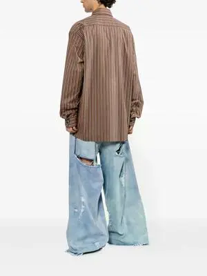 Mihara Yasuhiro Vertical-stripe Tie-detail Shirt
