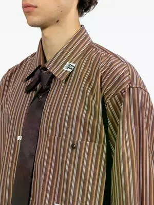 Mihara Yasuhiro Vertical-stripe Tie-detail Shirt
